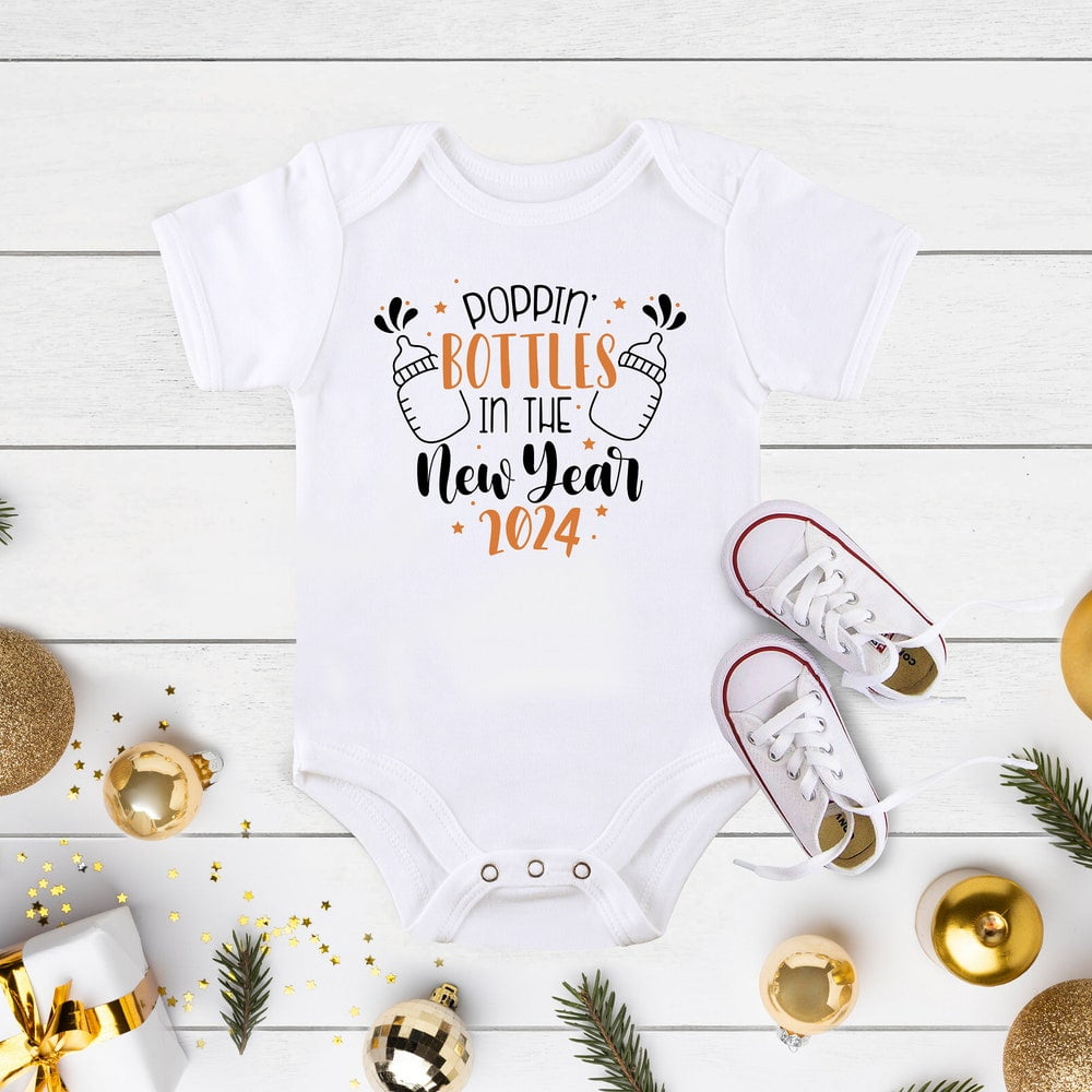 Bella Canvas Poppin' Bottles in the New Year, Holiday Baby Clothes ...