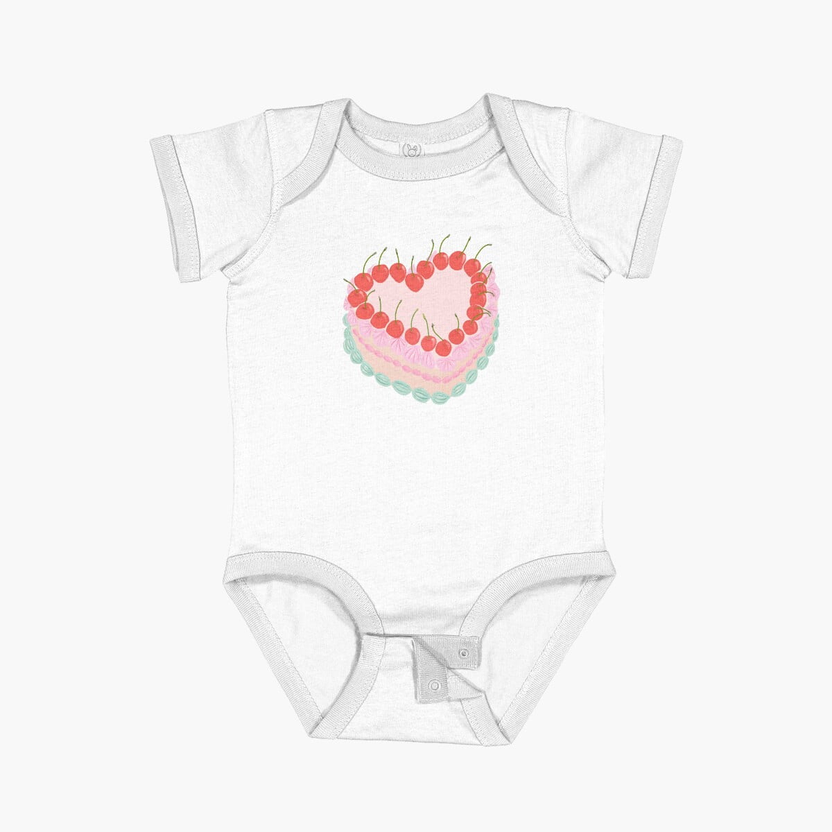 Bella Canvas Preppy Cake Heart Shaped Valentine Short Sleeve Baby One-Piece Newborn Gender ...