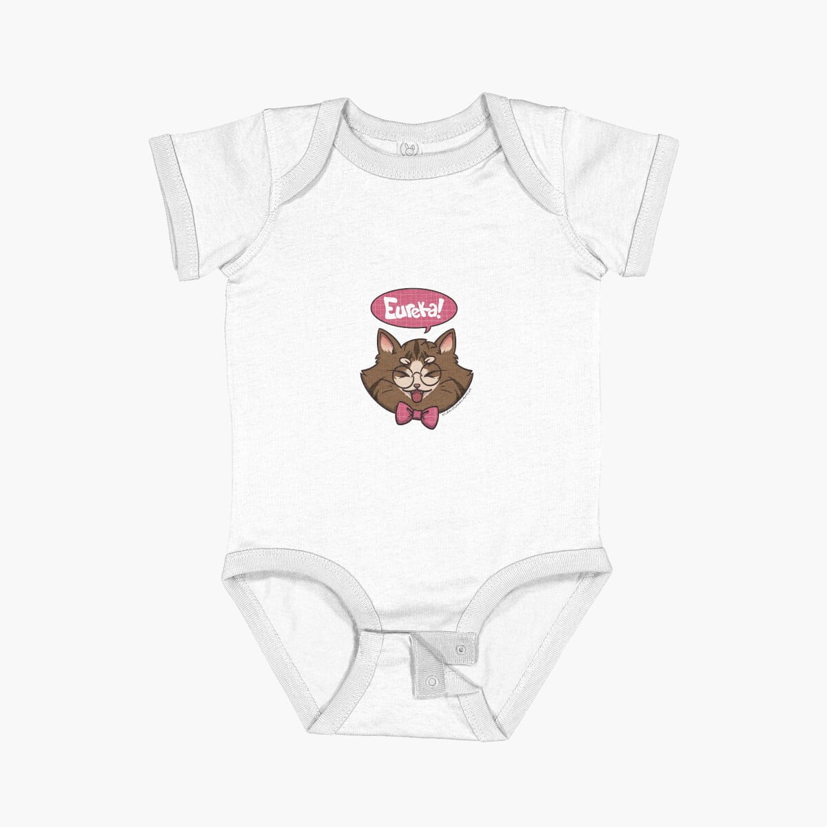 Bella Canvas Professor Cat: Brown Tabby With Pink Checked Bow Short ...