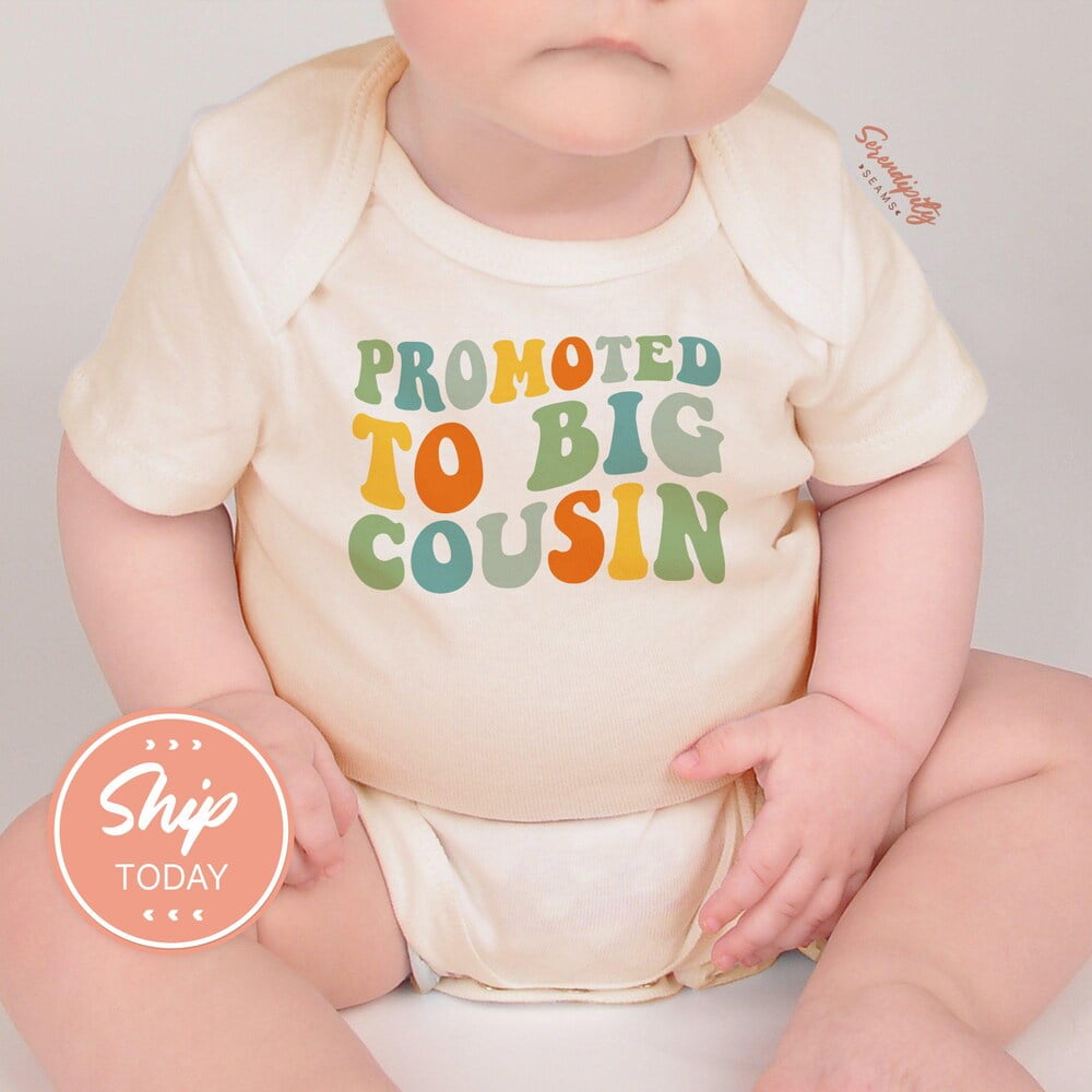 Bella Canvas with Promoted To Big Cousin, New Cousin Announcement Clothing, Pregnancy Reveal ...