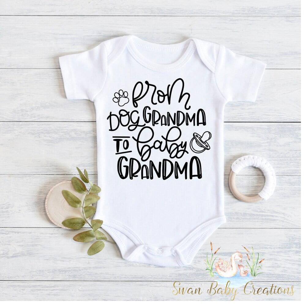 Bella Canvas with Promoted From Dog Grandma, Promoted To Human Grandma ...