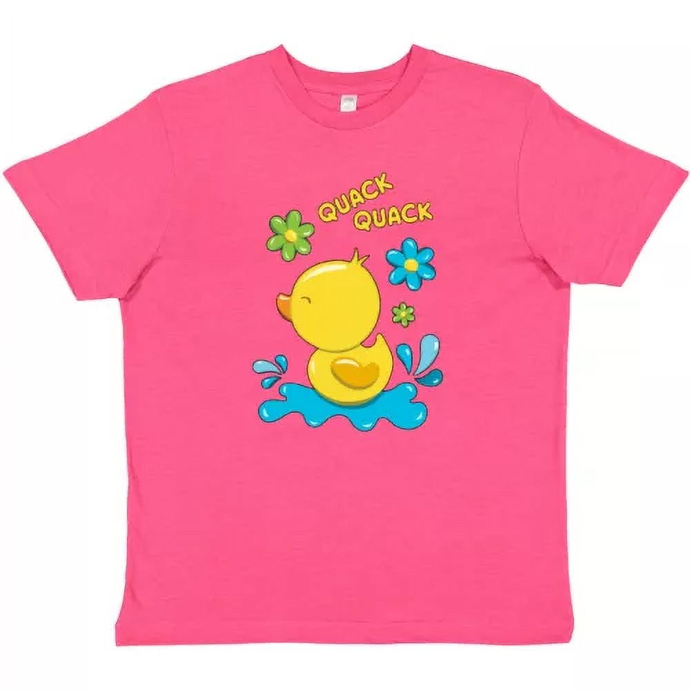 Bella Canvas Quack Quack Cute Duckling With Flowers Toddler T-Shirt ...