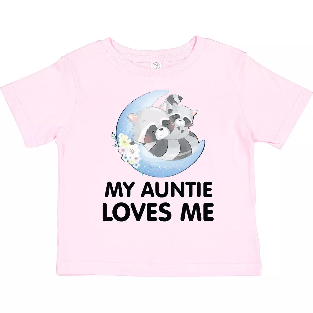 Bella Canvas Raccoon My Auntie Loves Me Toddler Shirt Nephew Niece Aunt Family Toddler Shirt ...
