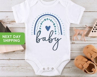 Bella Canvas Rainbow Baby Onesie, Rainbow Baby Boy Onesie, Blue Rainbow ...