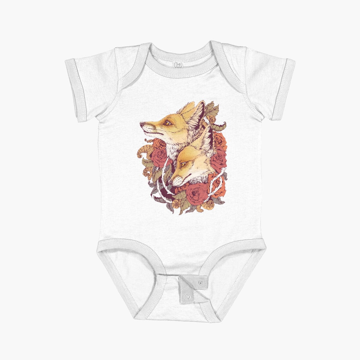 Bella Canvas Red Fox Bloom Short Sleeve Baby One-Piece Newborn Gender ...