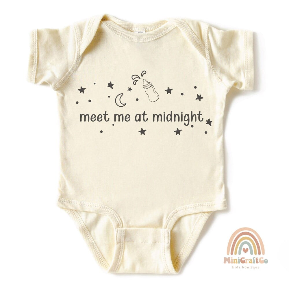 Bella Canvas with Retro New, Baby Shower Gift, Meet Me At Midnight ...