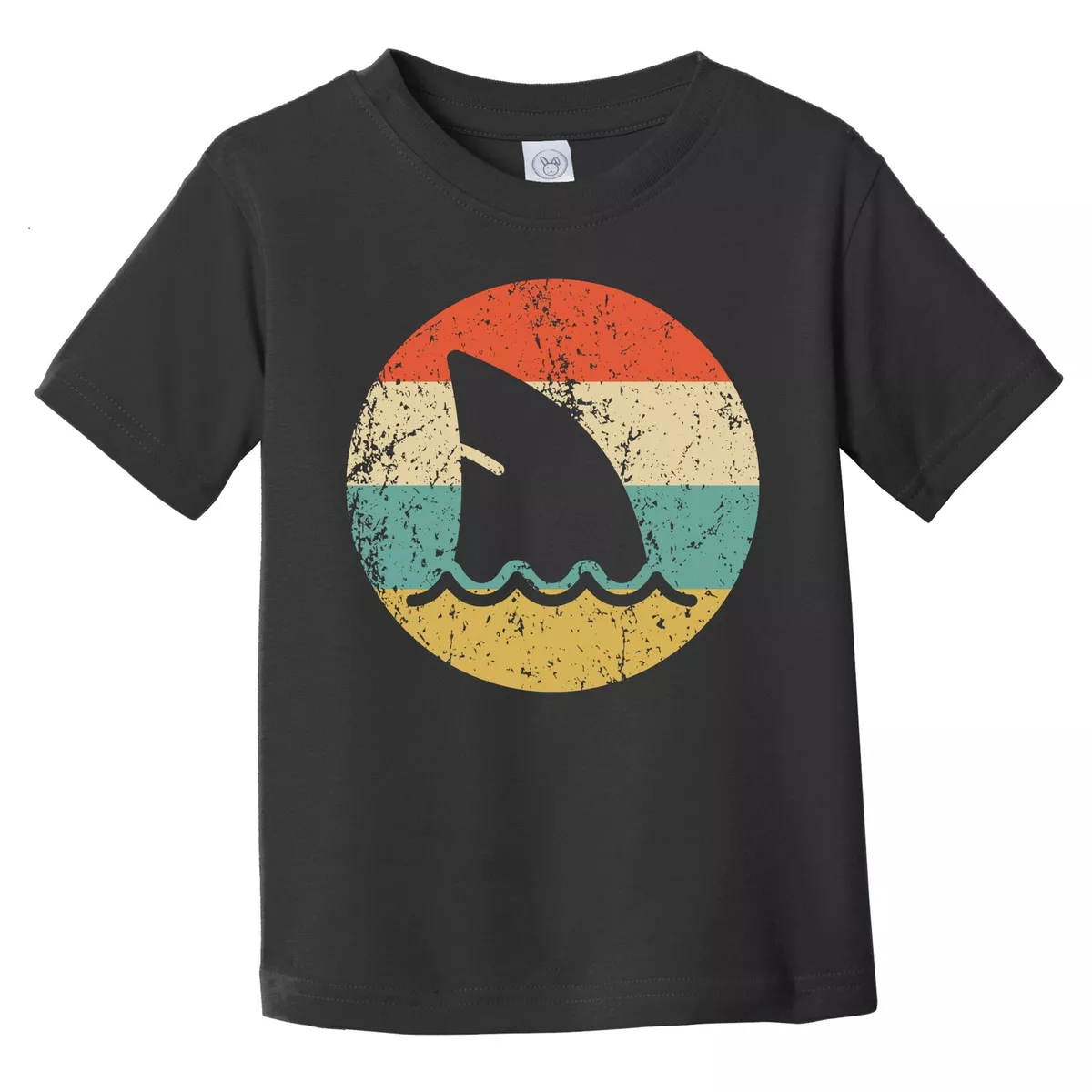Bella Canvas Retro Shark Fin Icon Shark/ Toddler Boys & Girls Shirt ...