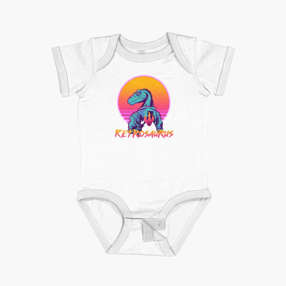 Bella Canvas Retrosaurus - Velocity Raptor Short Sleeve Baby One-Piece ...