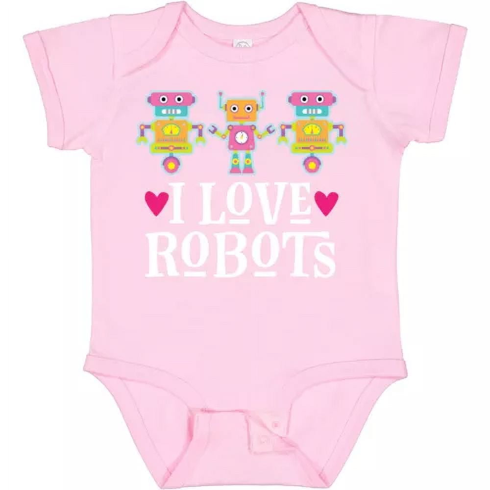 Bella Canvas Robotics I Love Robots Baby Cute One-piece Infant Creeper ...