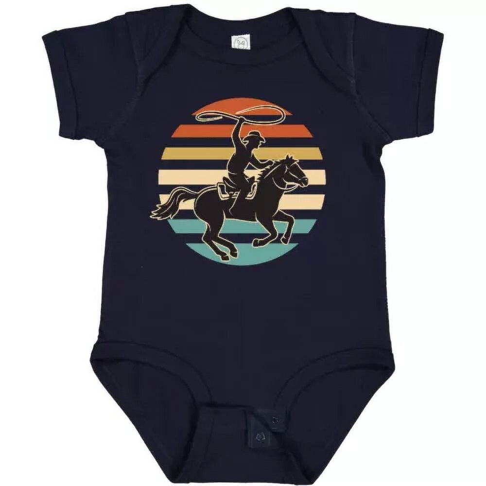 Bella Canvas Rodeo Team Roping Cowboy Baby Bodysuit Competition Horse ...