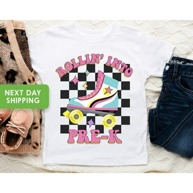 Bella Canvas Rollin Into Pre-K Kids Pre-K Skating Toddler Roller Skate School Kids Kids Back To ...