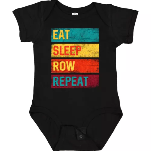 Bella Canvas Rowing Team Eat Sleep Row Repeat Infant Creeper Sculling ...