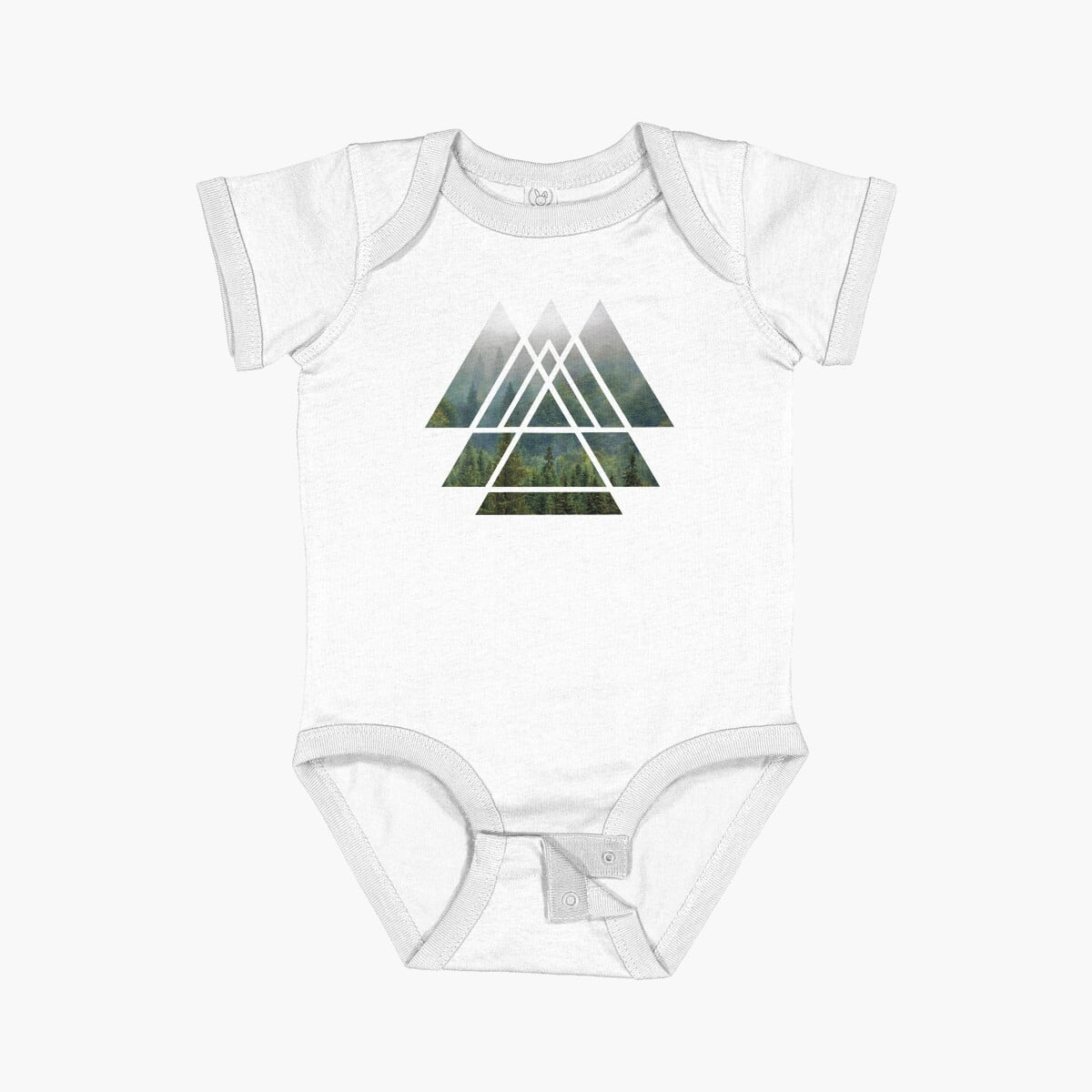 Bella Canvas Sacred Geometry Triangles - Misty Forest Short Sleeve Baby ...