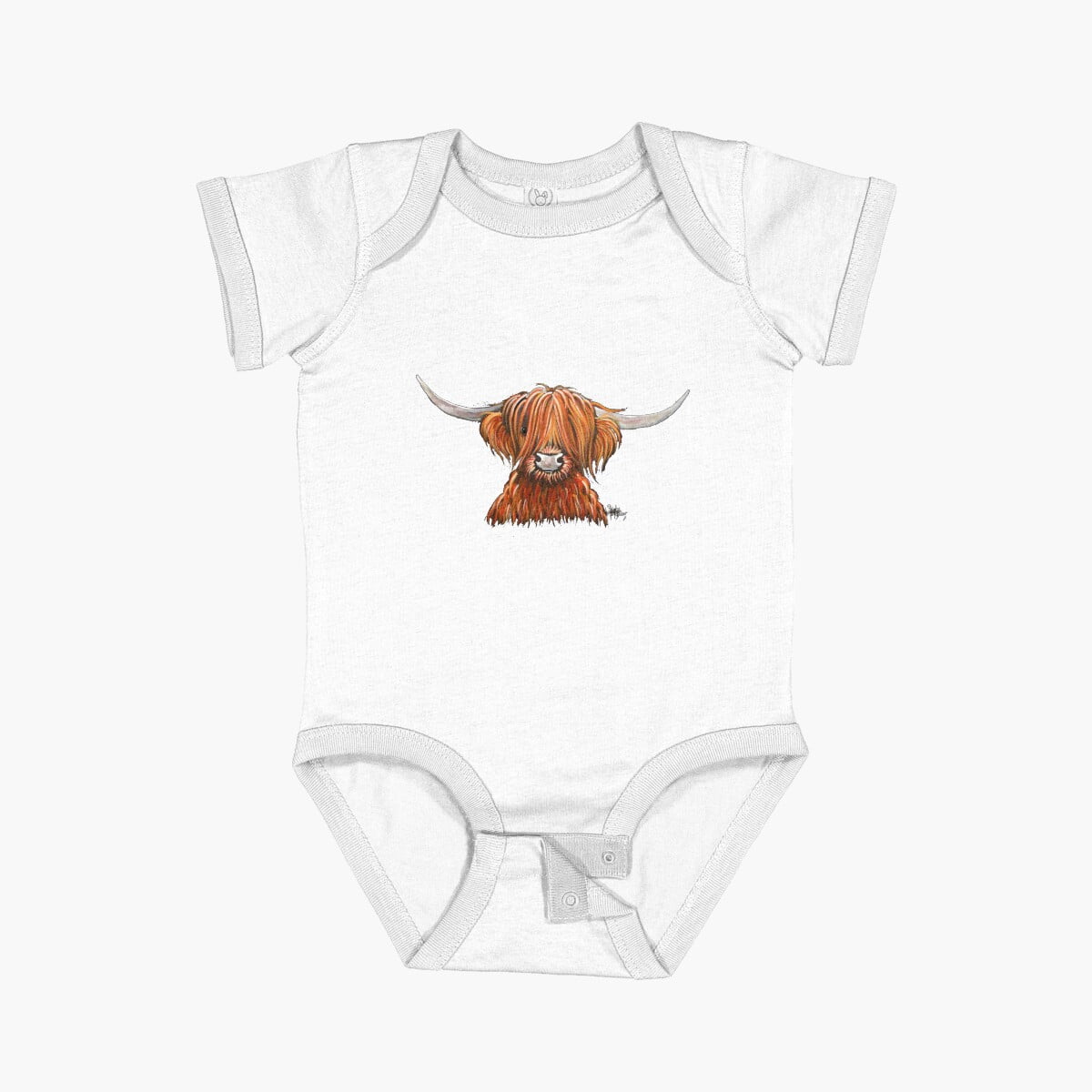 Bella Canvas Scottish Hairy Highland Cow ' Henry B 2 ' By Shirley Macarthur Short Sleeve Baby ...