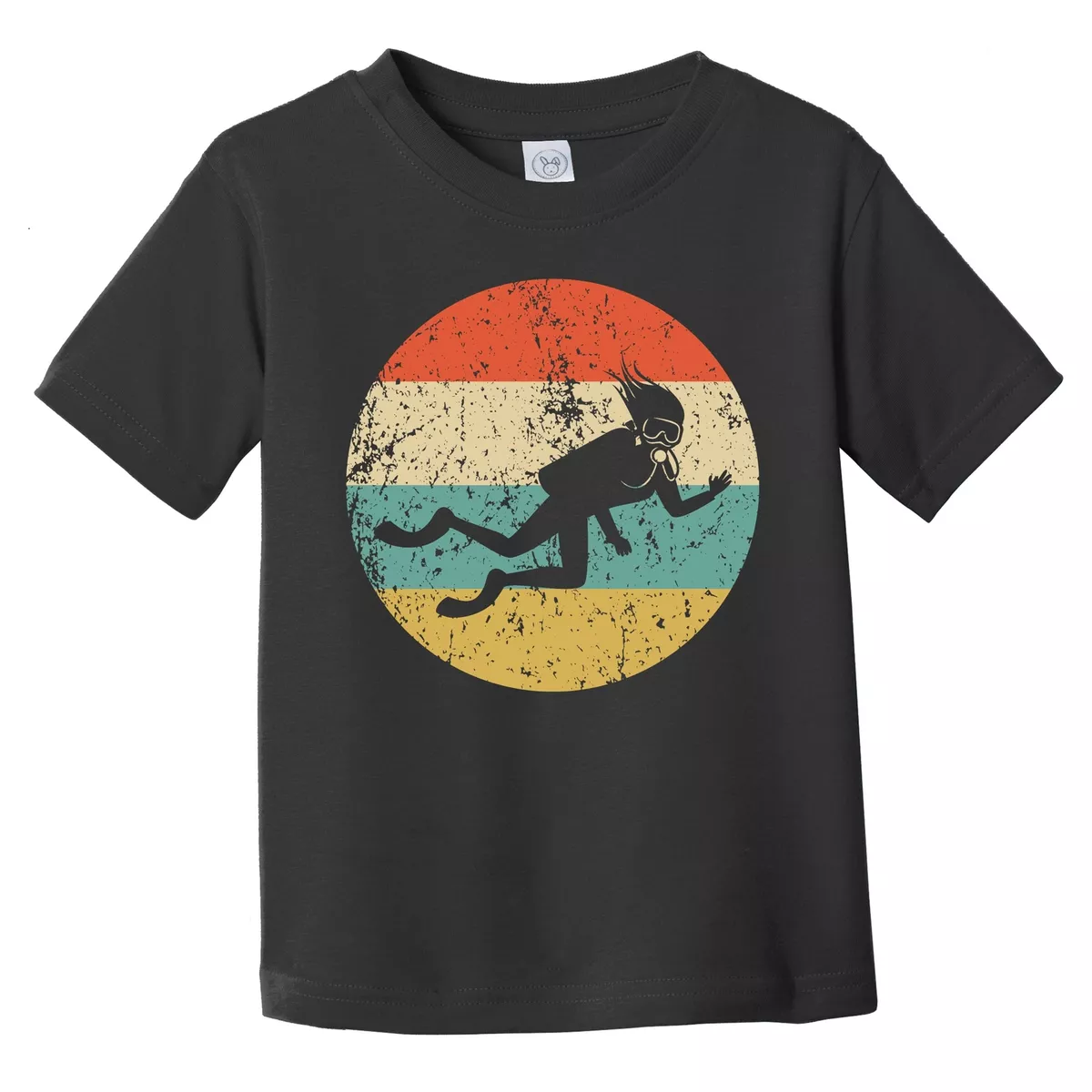 Bella Canvas Scuba Diving Retro Scuba Diver Icon Toddler Boys & Girls ...
