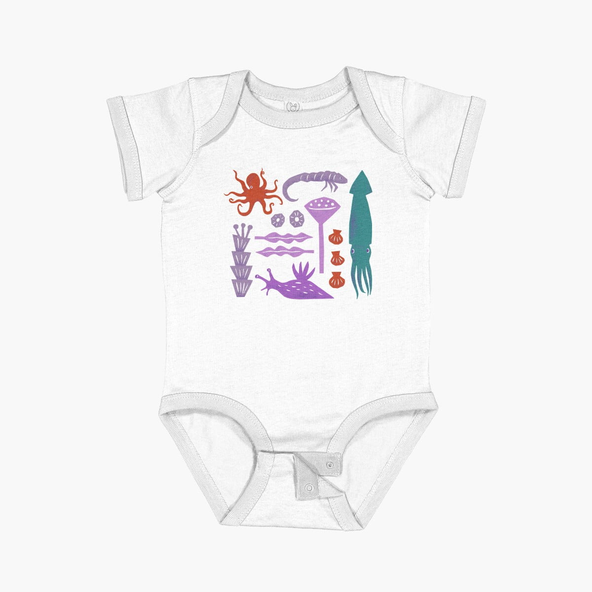 Bella Canvas Sea Creatures Short Sleeve Baby One-Piece Newborn Gender ...