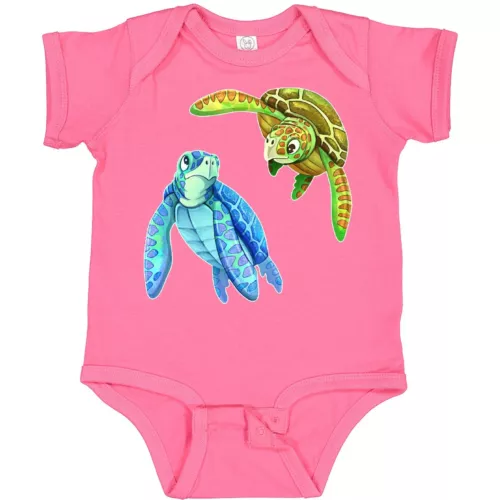 Bella Canvas Sea Turtles Swimming Together Baby Bodysuit Turtle ...