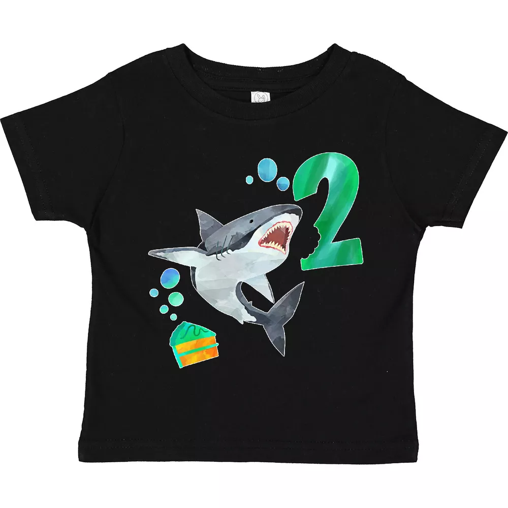 Bella Canvas Second Birthday Shark With Cake Toddler Shirt Birthdays Sharks 2 Two Toddler Shirt ...