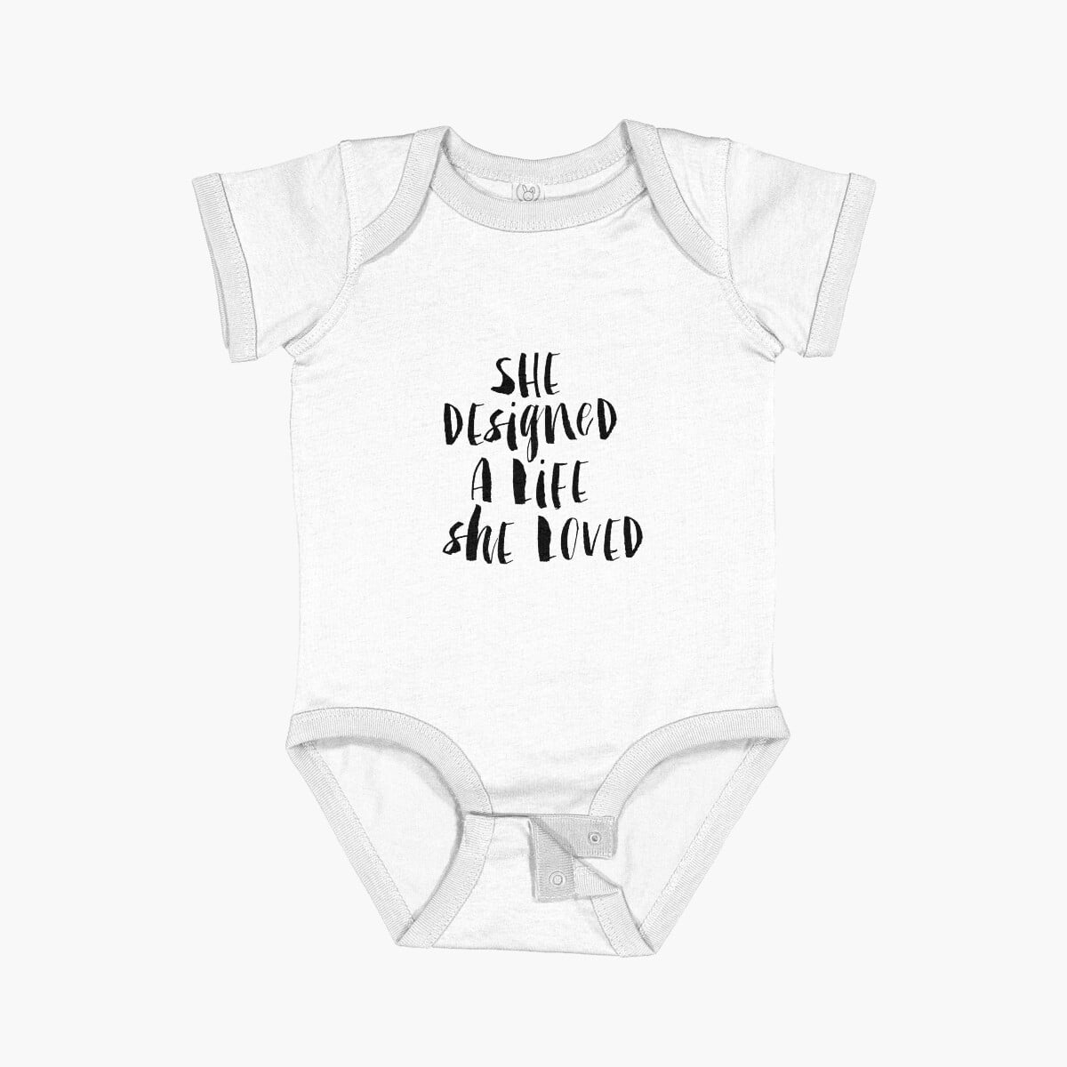 Bella Canvas She Designed A Life She Loved Short Sleeve Baby One-Piece ...