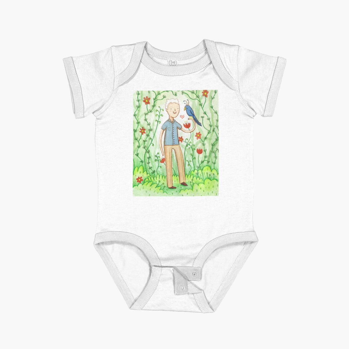 Bella Canvas Sir David Attenborough & A Parrot Short Sleeve Baby One ...
