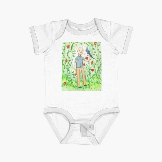 Bella Canvas Sir David Attenborough & A Parrot Short Sleeve Baby One ...