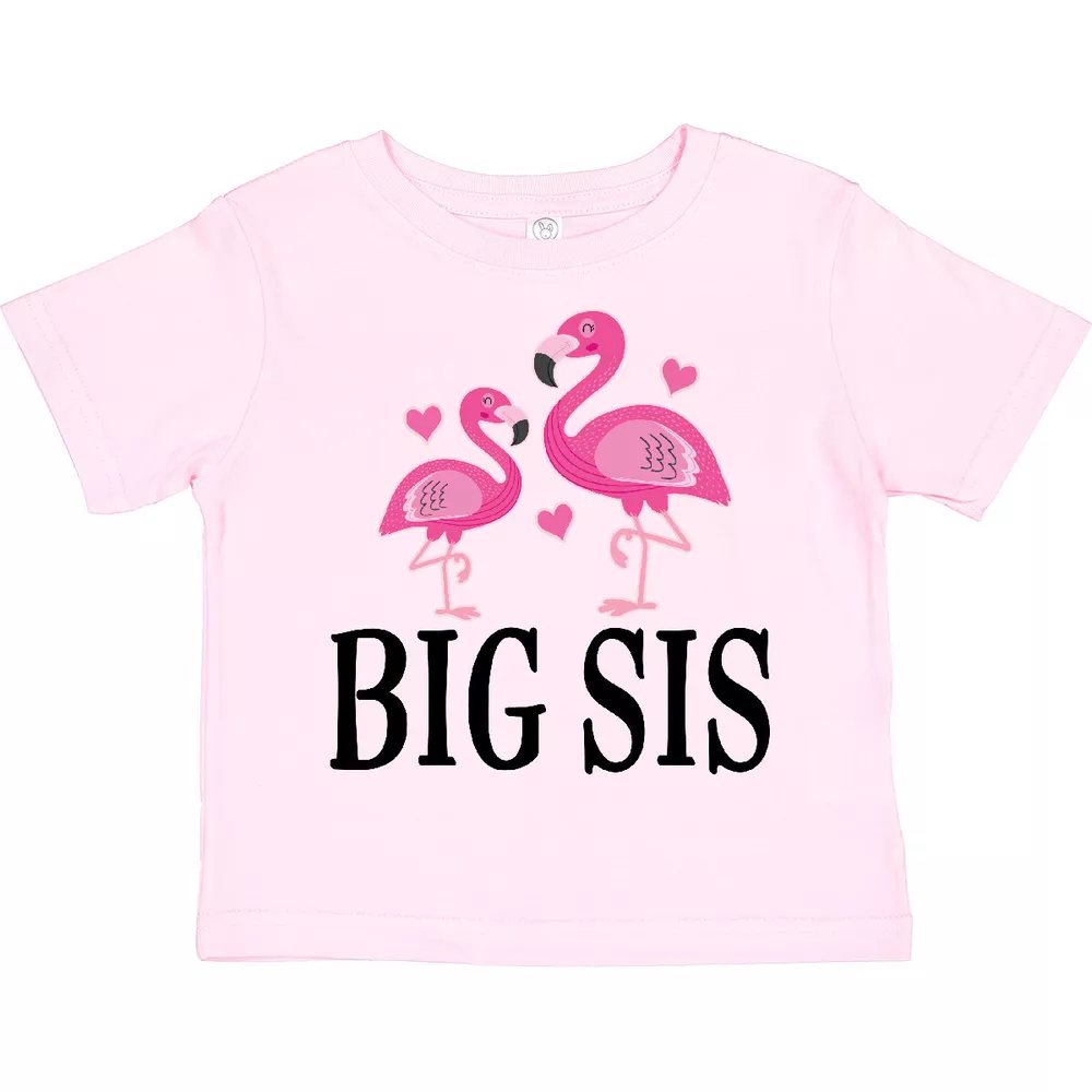 Bella Canvas Sister Announcement Flamingo Sister Toddler Shirt Big Childs Sis Kid Toddler Shirt ...