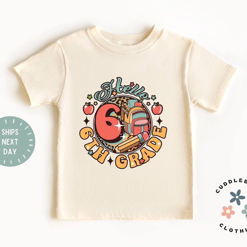 Bella Canvas Six Grade Shirt, First Day of Sixth Grade School Shirt ...