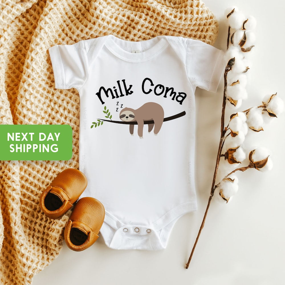 Bella Canvas Sloth Baby "Milk Coma" Baby, Funny Baby, Cute Baby ...
