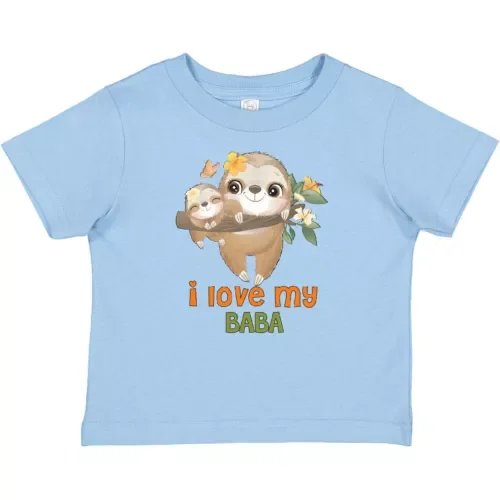 Bella Canvas Sloth I Love My Baba Baby Toddler Shirt Grandchild Grandma Grandson Matching ...