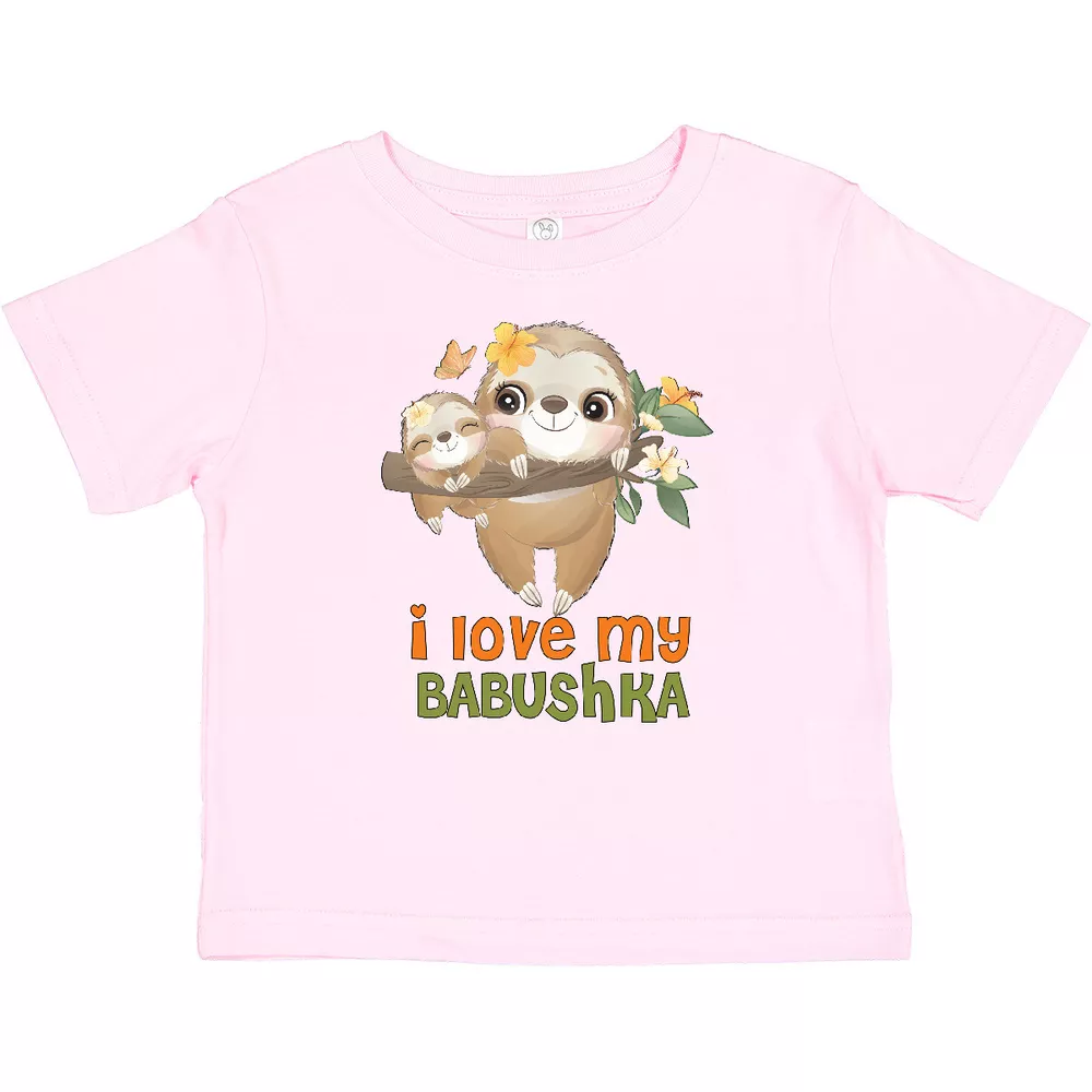 Bella Canvas Sloth I Love My Babushka Baby Toddler Shirt Grandmother Mothers Day Granny Toddler ...