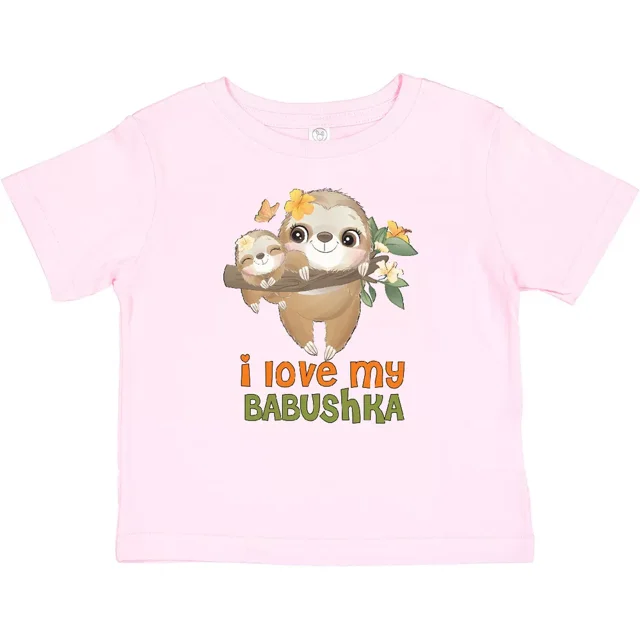Bella Canvas Sloth I Love My Babushka Baby Toddler Shirt Grandmother Mothers Day Granny Toddler ...