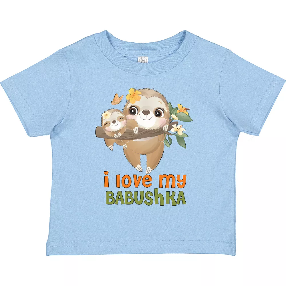 Bella Canvas Sloth I Love My Babushka Toddler Shirt Grandmother Mothers Day Ideas Toddler Shirt ...