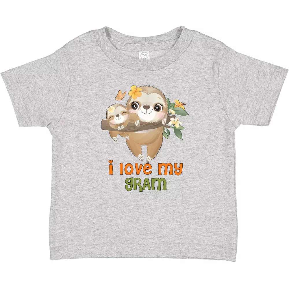 Bella Canvas Sloth I Love My Gram Baby Toddler Shirt Grandchild Grandmother Grandchildren ...