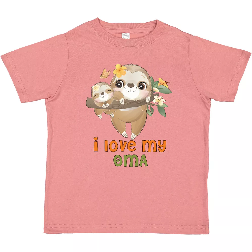 Bella Canvas Sloth I Love My Oma Toddler Shirt Grandparents German Grandkids Cool Toddler Shirt ...