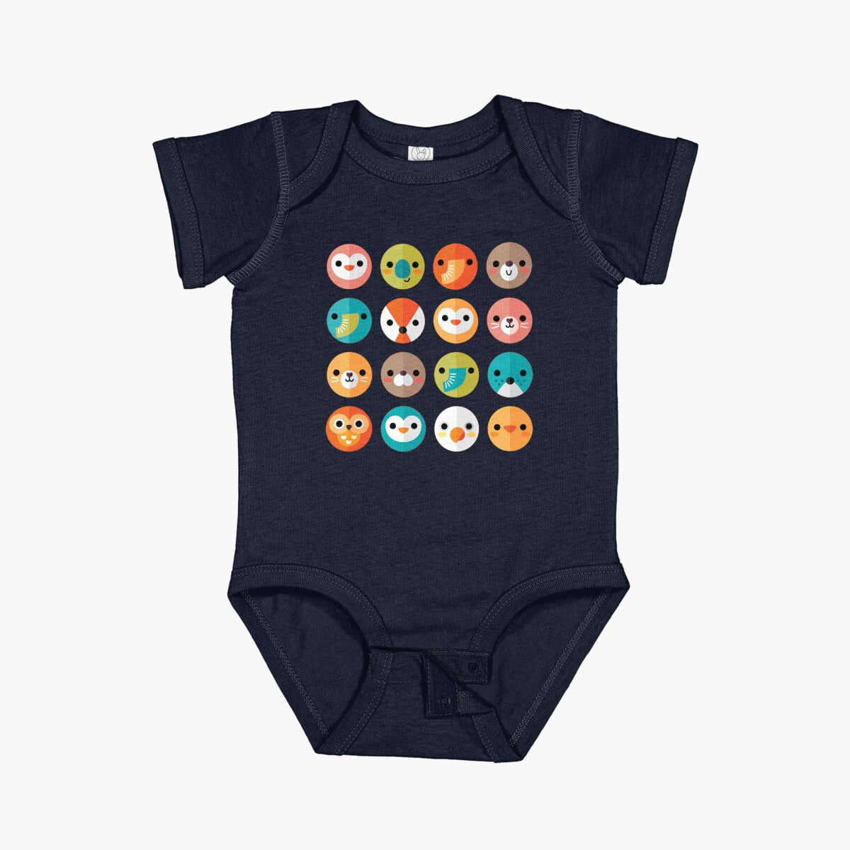 Bella Canvas Smiley Faces - Cute Animal Faces Short Sleeve Baby One ...