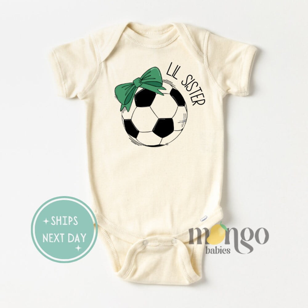 Bella Canvas with Soccer Lil Sister s Cute Little Sister Announcement Sister Surprise For For ...