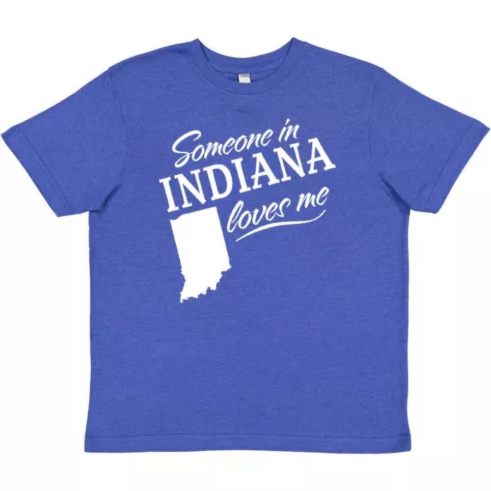 Bella Canvas Someone In Indiana Loves Me Home Grandparents Kids Gift ...