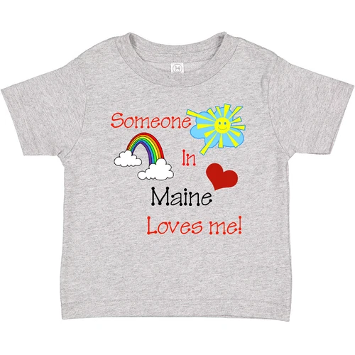 Bella Canvas Someone In Maine Loves Me! Baby Toddler Shirt Love State Rainbow Heart Sun ...