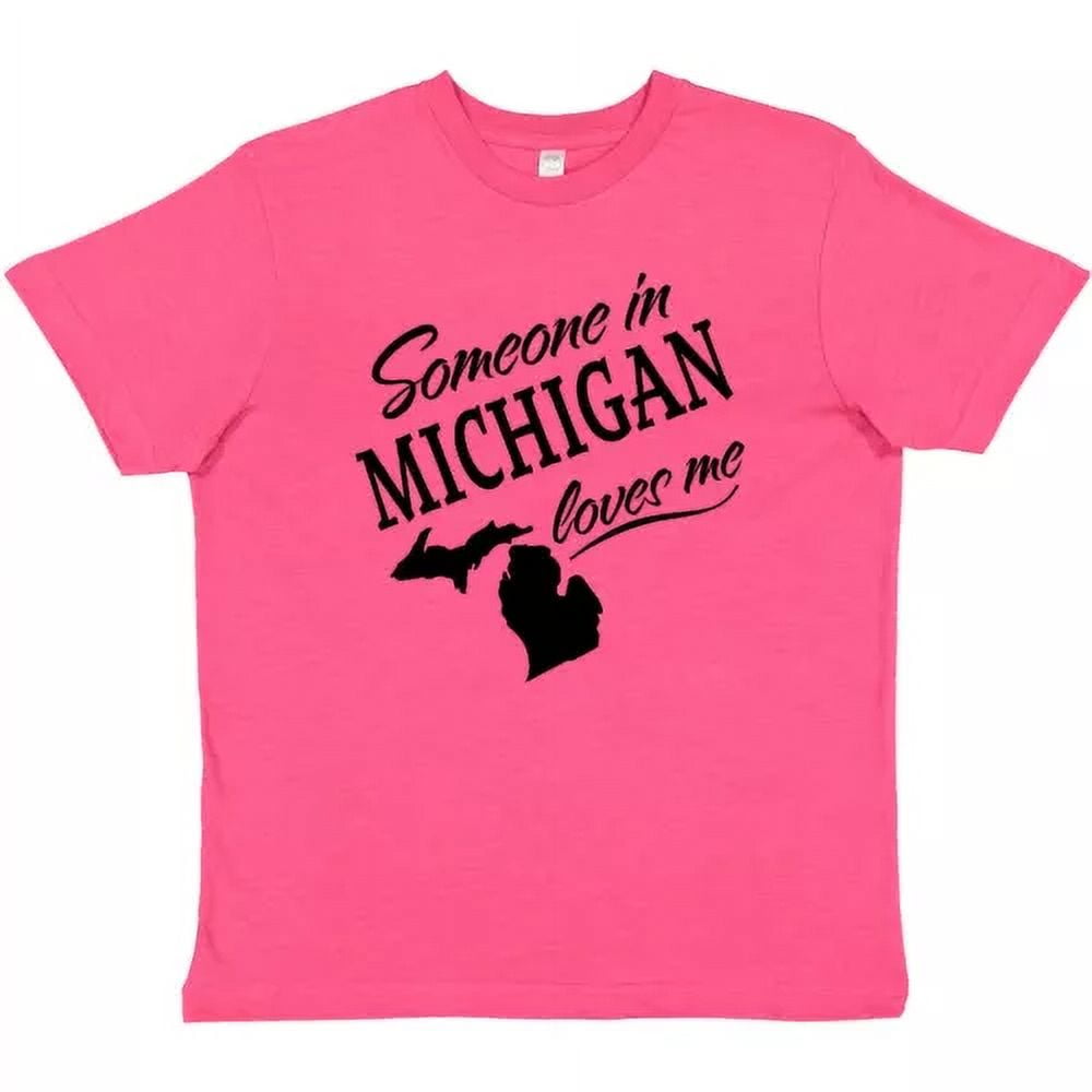 Bella Canvas Someone In Michigan Loves Me Toddler T-Shirt Home Family ...