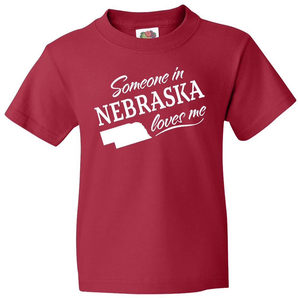 Bella Canvas Someone In Nebraska Loves Me State Home Family Kids Gift ...