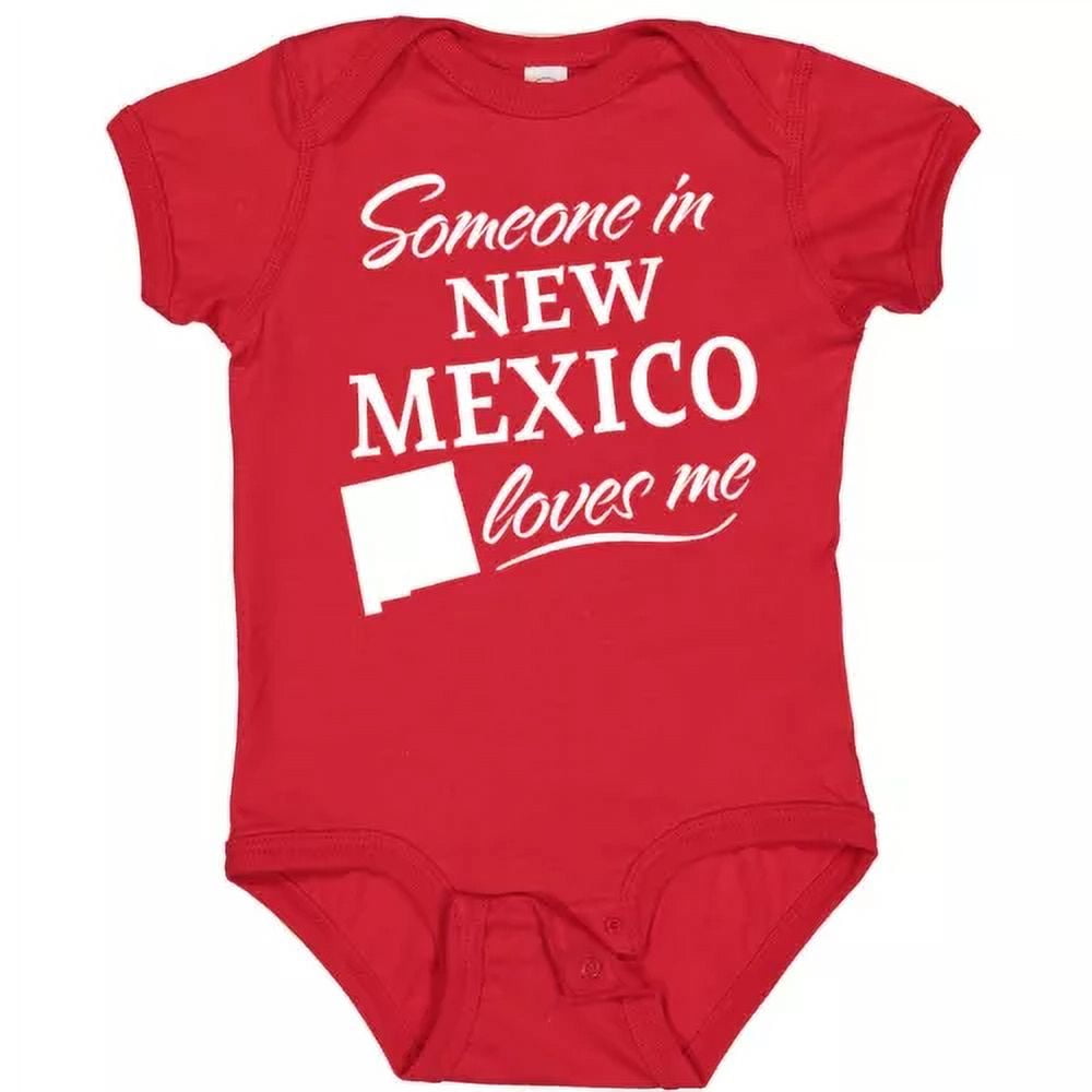 Bella Canvas Someone In New Mexico Loves Me Baby Bodysuit State Home Family Kids Bodysuit ...