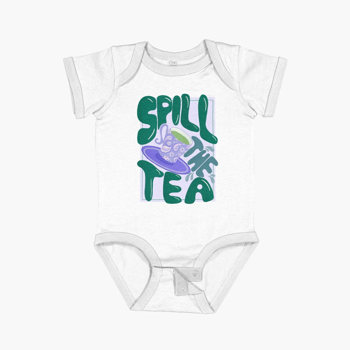 Bella Canvas Spill The Tea - Retro Hand Lettering - Green And Purple ...