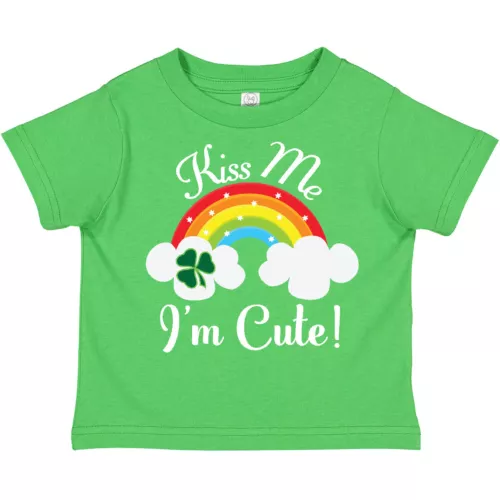 Bella Canvas St Patricks Kiss Me Im Cute Toddler Toddler Shirt Paddys ...