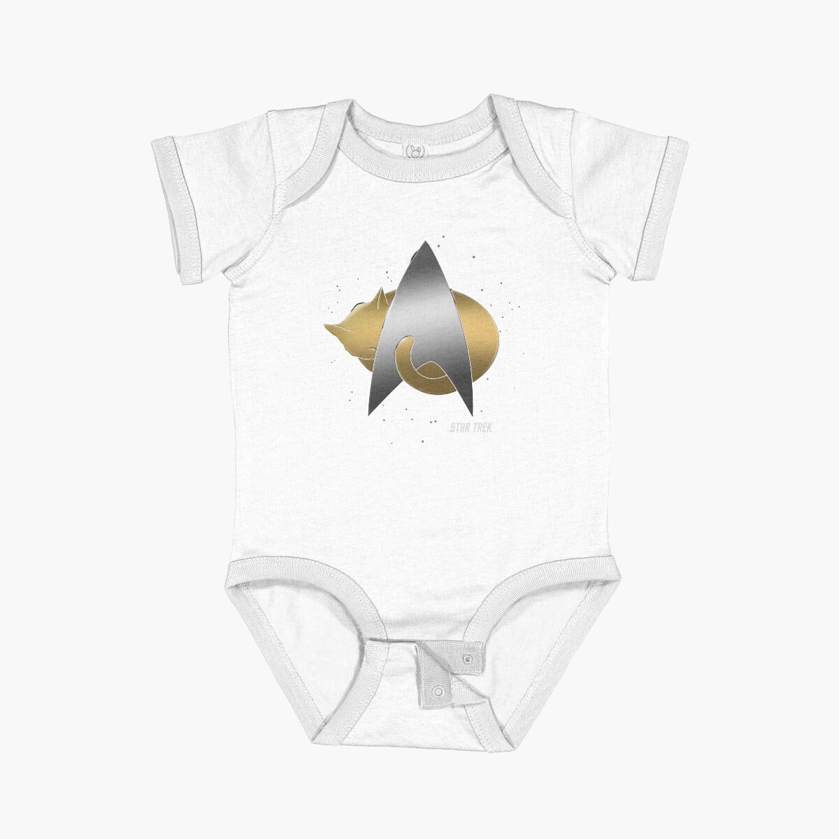 Bella Canvas Star Trek Next Generation Chrome Cat Starfleet Logo Short ...