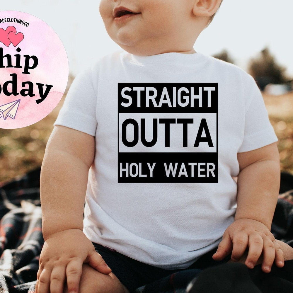 Bella Canvas Straight Outta Holy Water, Baby Gift, Religio, Funny ...