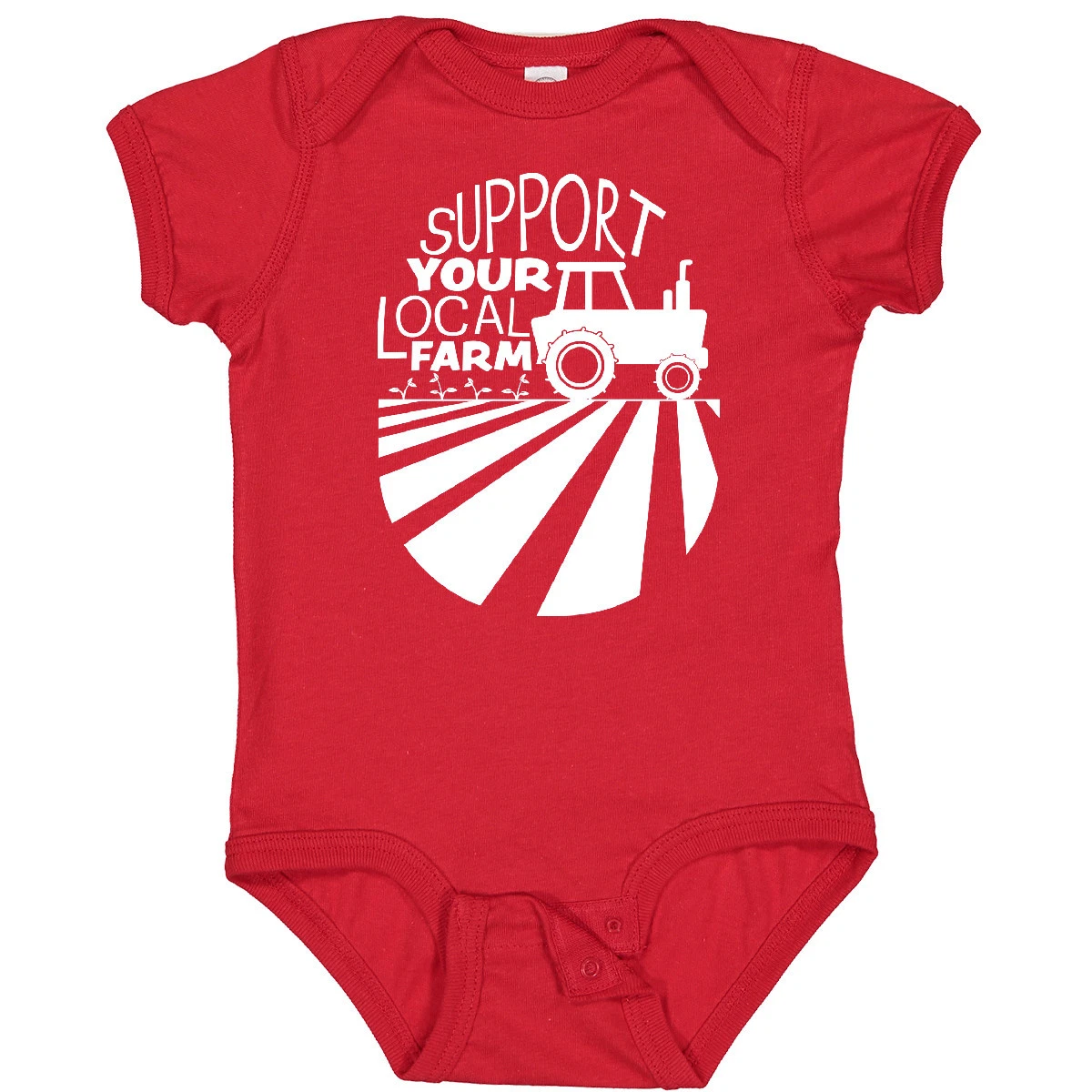 Bella Canvas Support Your Local Farm- Tractor Baby Bodysuit Farming ...