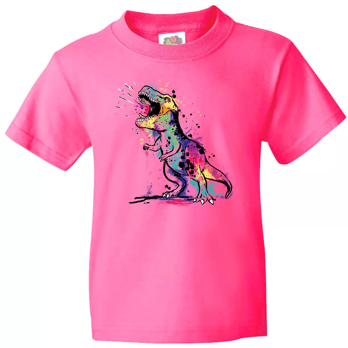 Bella Canvas T-Rex Graffiti Rainbow Paint Splatter Toddler T-Shirt ...