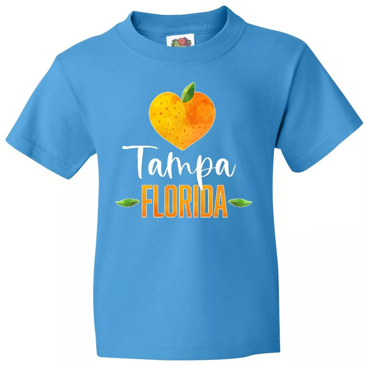 Bella Canvas Tampa Florida Orange In Heart Toddler T-Shirt State Home ...