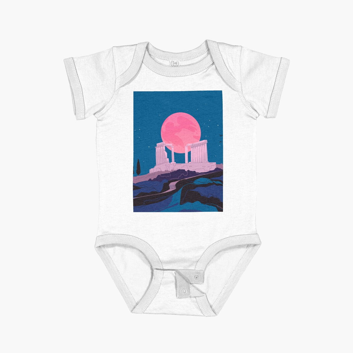 Bella Canvas Temple Of Poseidon At Sounion Short Sleeve Baby One-Piece ...