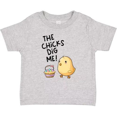 Bella Canvas The Chicks Dig Me Easter Baby Chick With Basket And Eggs ...